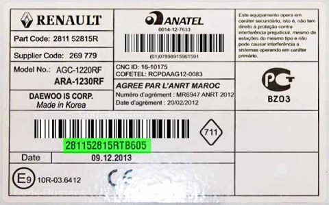 Renault Code from Serial Number - Code-Busters - Car Radio Code Specialists