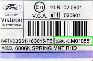 Ford Code from Serial Number - Code-Busters - Car Radio Code Specialists