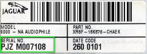 Jaguar Code from Serial Number - Code-Busters - Car Radio Code Specialists